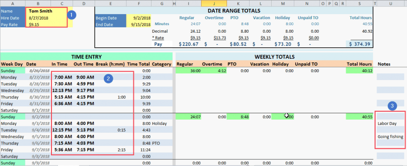 Excel Timesheet Documentation | Help & How To's | Instructions & Videos