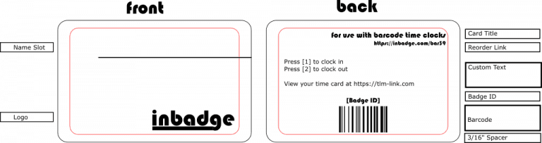 Custom Time Card Badge Order Form | Cards for Time Clock Software