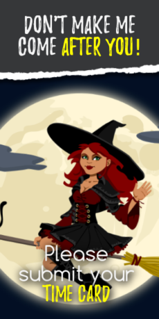 31 Time Card Reminders For Halloween - inbadge, llc - Card Services