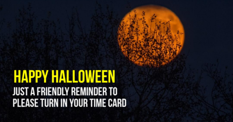 31 Time Card Reminders For Halloween - inbadge, llc - Card Services