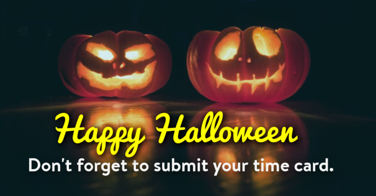 31 Time Card Reminders For Halloween - inbadge, llc - Card Services
