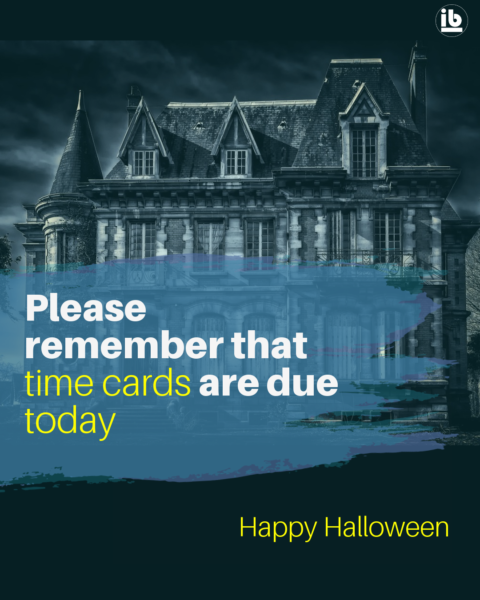 31 Time Card Reminders For Halloween - inbadge, llc - Card Services