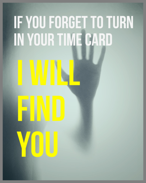 31 Time Card Reminders For Halloween - inbadge, llc - Card Services