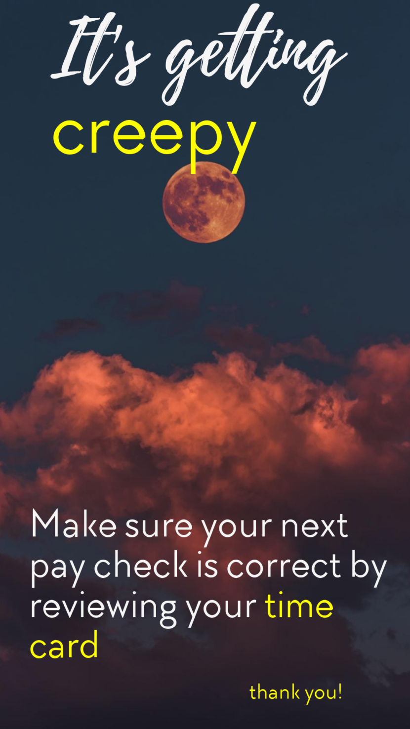 31 Time Card Reminders For Halloween - inbadge, llc - Card Services