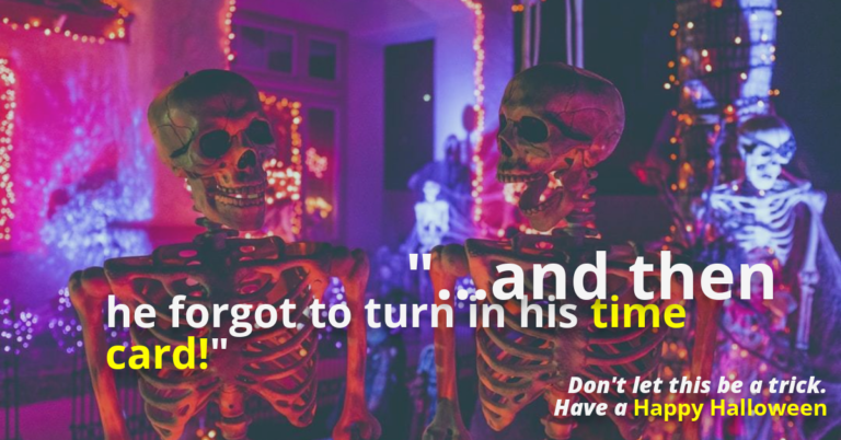 31 Time Card Reminders For Halloween - inbadge, llc - Card Services
