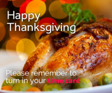 15 Thanksgiving Themed Timesheet Reminders - inbadge, llc - Card Services