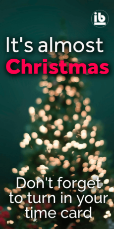 Christmas Themed Timesheet Reminders