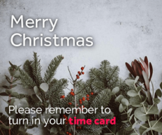 Christmas Themed Timesheet Reminders