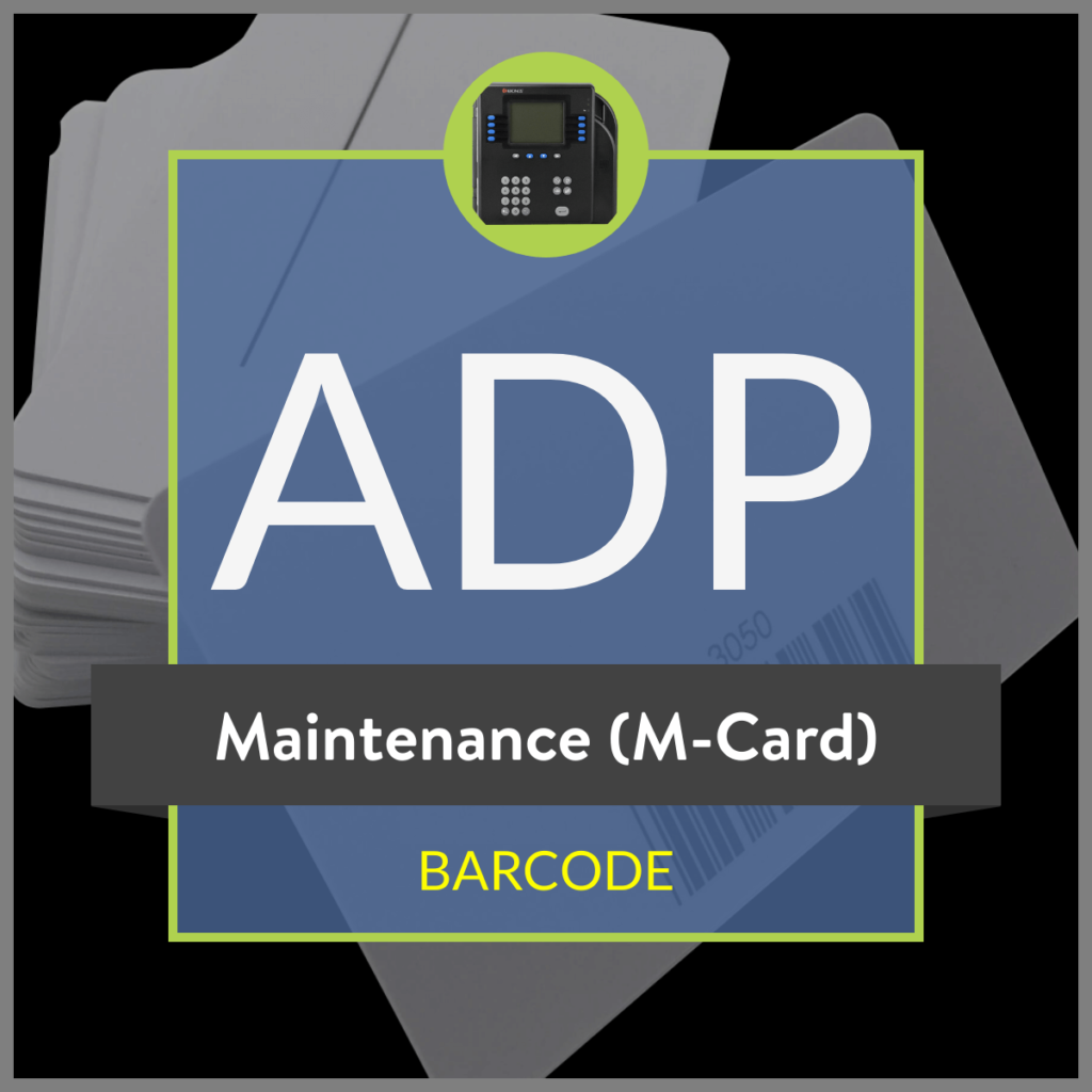$1.50 ADP Maintenance Cards | M-Card Barcode