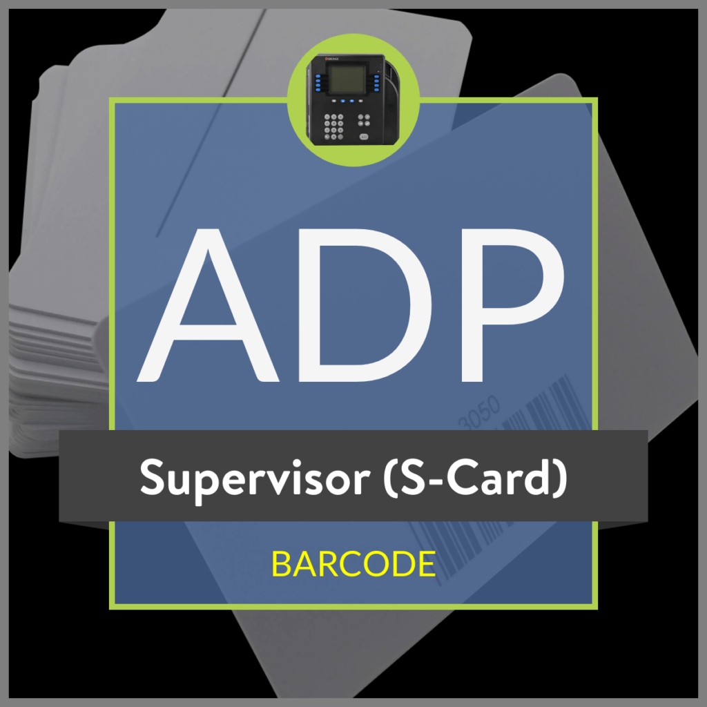 $1.50 ADP Supervisor Cards | S-Card Barcode