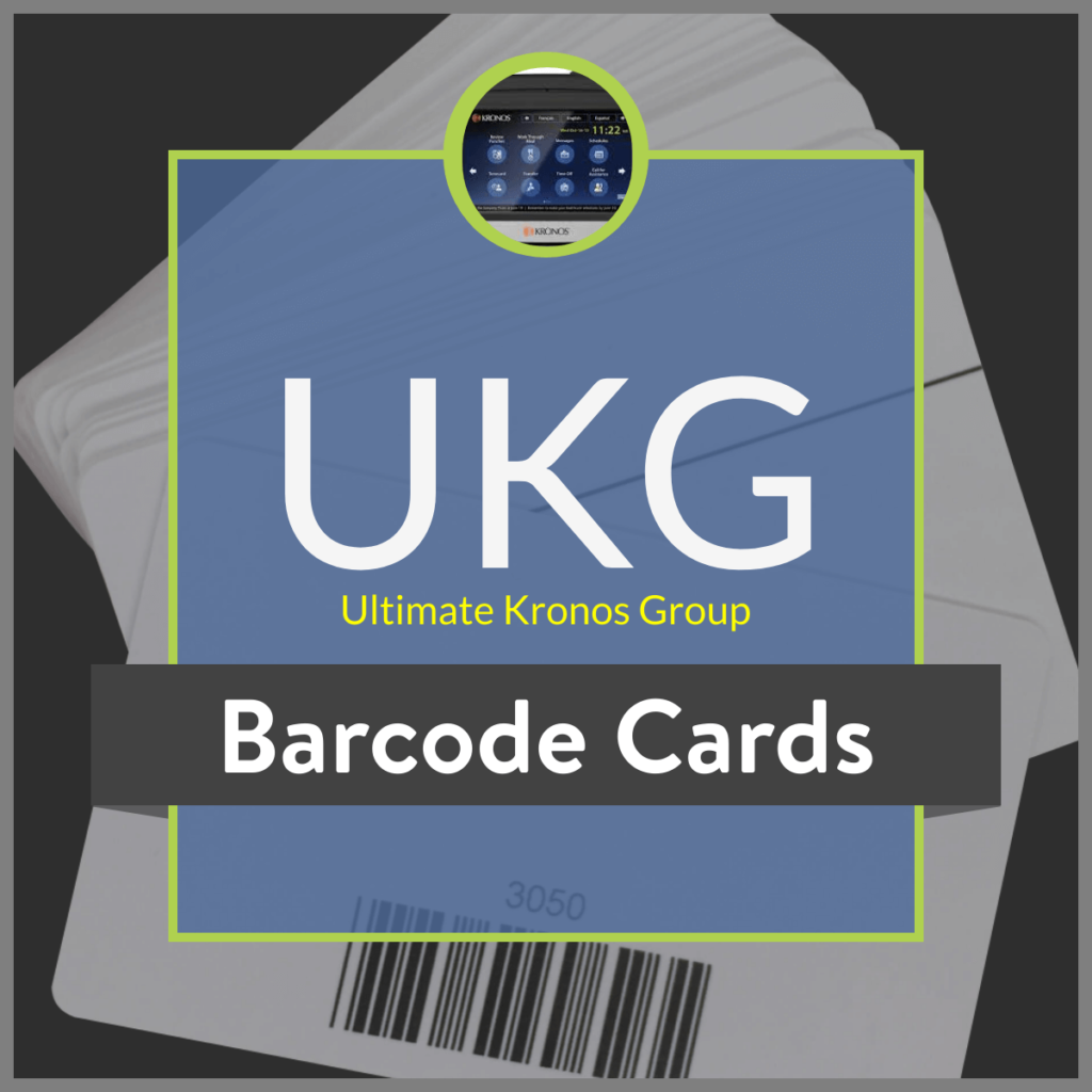 $1.50 UKG Barcode Cards | Kronos 4500 and Intouch 9100
